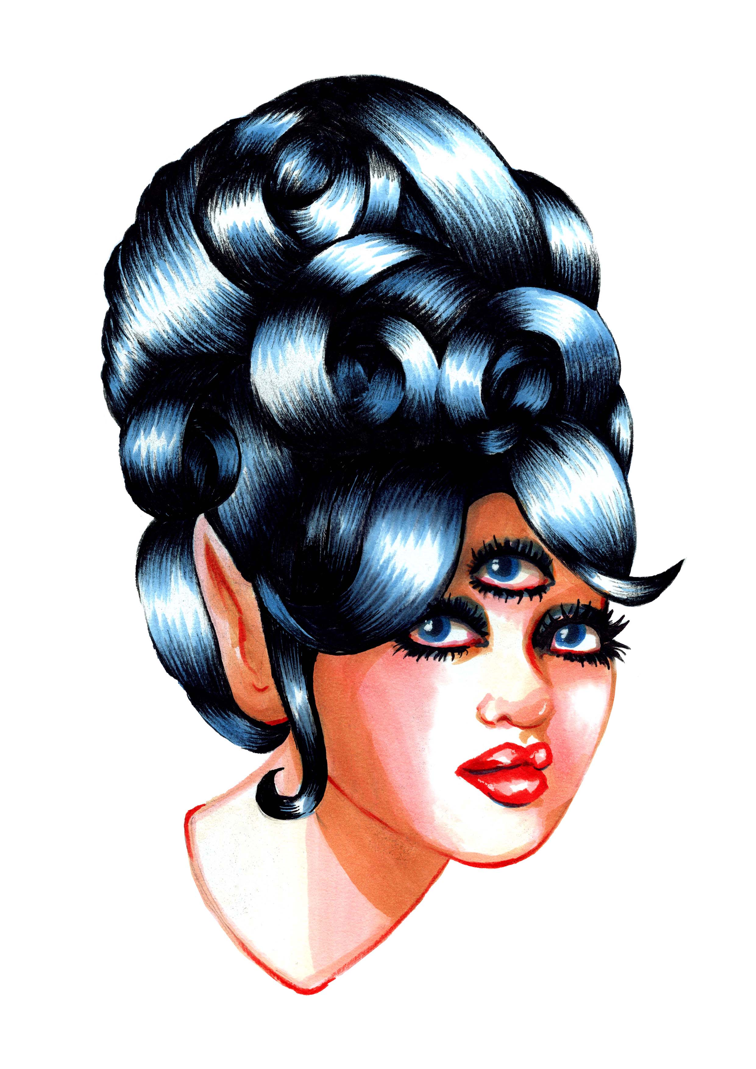 100% Human Hair Art print – Phoebe Paradise